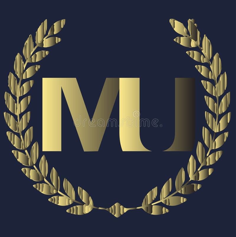 MU Letter Branding Logo Design with a Leaf Stock Vector - Illustration ...