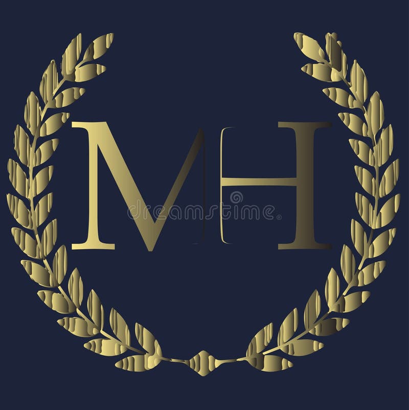 MH Letter Branding Logo Design with a Leaf..???????? Stock Vector ...