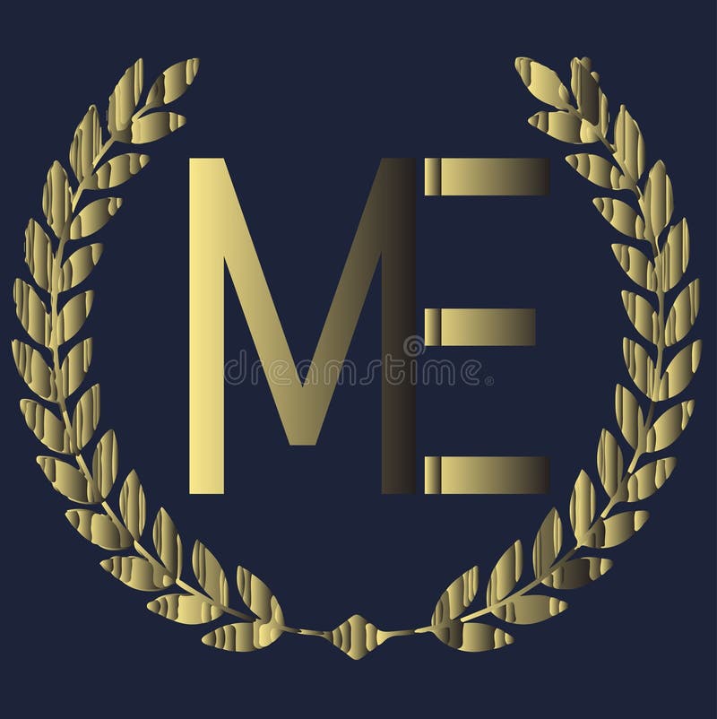 ME Letter Branding Logo Design with a Leaf.. Stock Vector ...