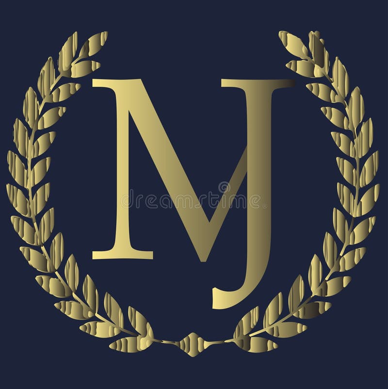 MJ Letter Branding Logo Design with a Leaf.. Stock Vector ...