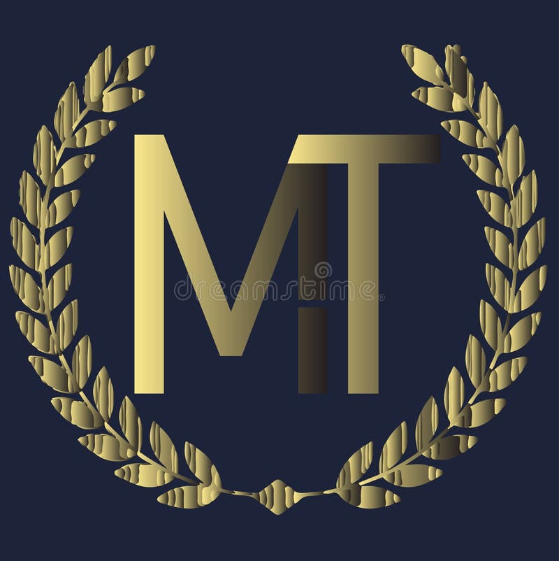 MT Letter Branding Logo Design with a Leaf?? Stock Vector ...