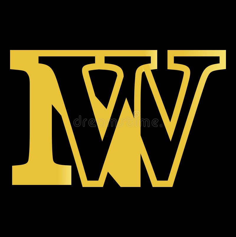 NW Letter Branding Logo Design with a Leaf.. Stock Vector ...