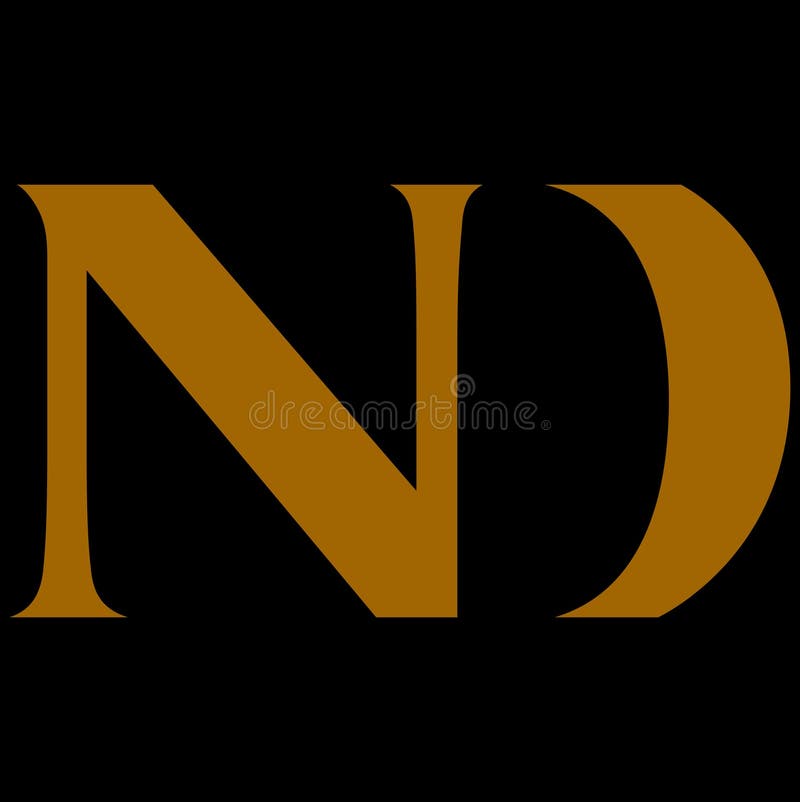 ND Letter Branding Logo Design with a Leaf.. Stock Vector ...