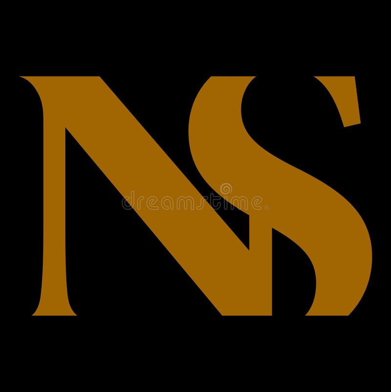 NS Letter Branding Logo Design with a LeaF Stock Vector - Illustration ...