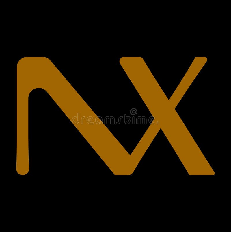 NX Letter Branding Logo Design with a Leaf.. Stock Vector ...
