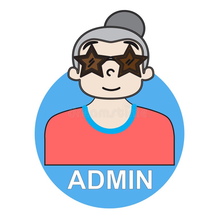 Beautiful Female Administrator Icon. Isolated White Background Stock ...