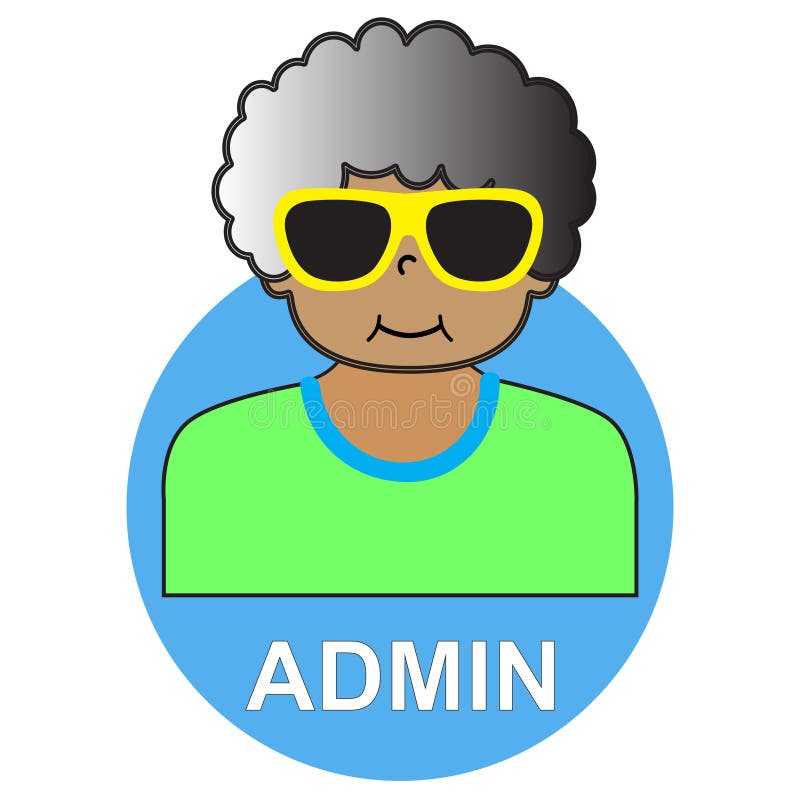 Old Man Administrator Icon. Isolated White Background Stock Vector ...