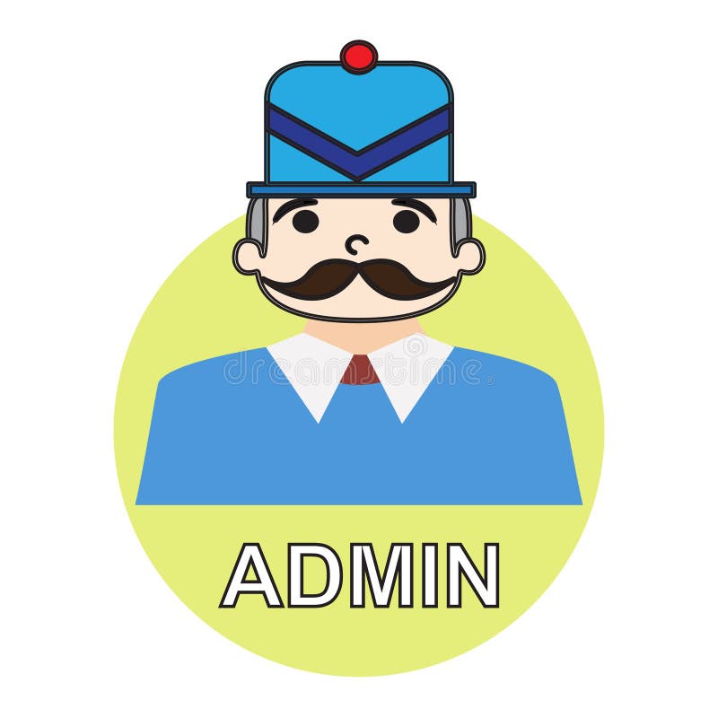 Old Man Administrator Icon. Isolated White Background Stock Vector ...