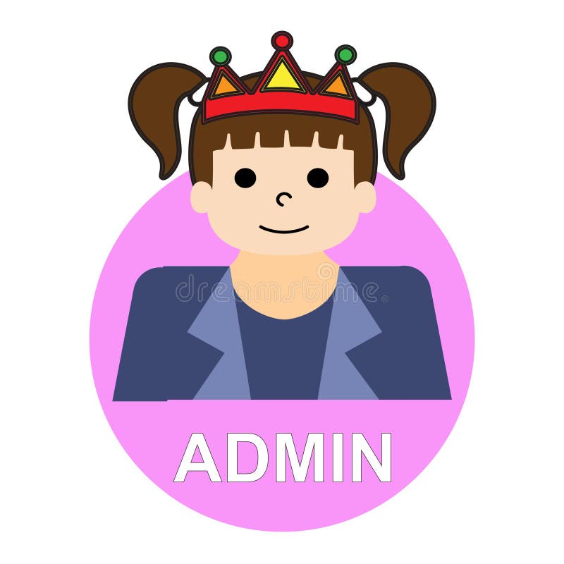 Beautiful Female Administrator Icon. Isolated White Background Stock ...