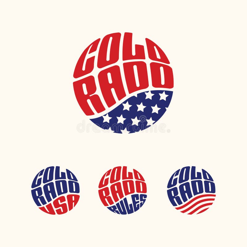 Colorado USA Patriotic Sticker or Button Set Stock Vector ...