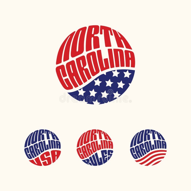North Carolina USA Patriotic Sticker or Button Set Stock Vector ...