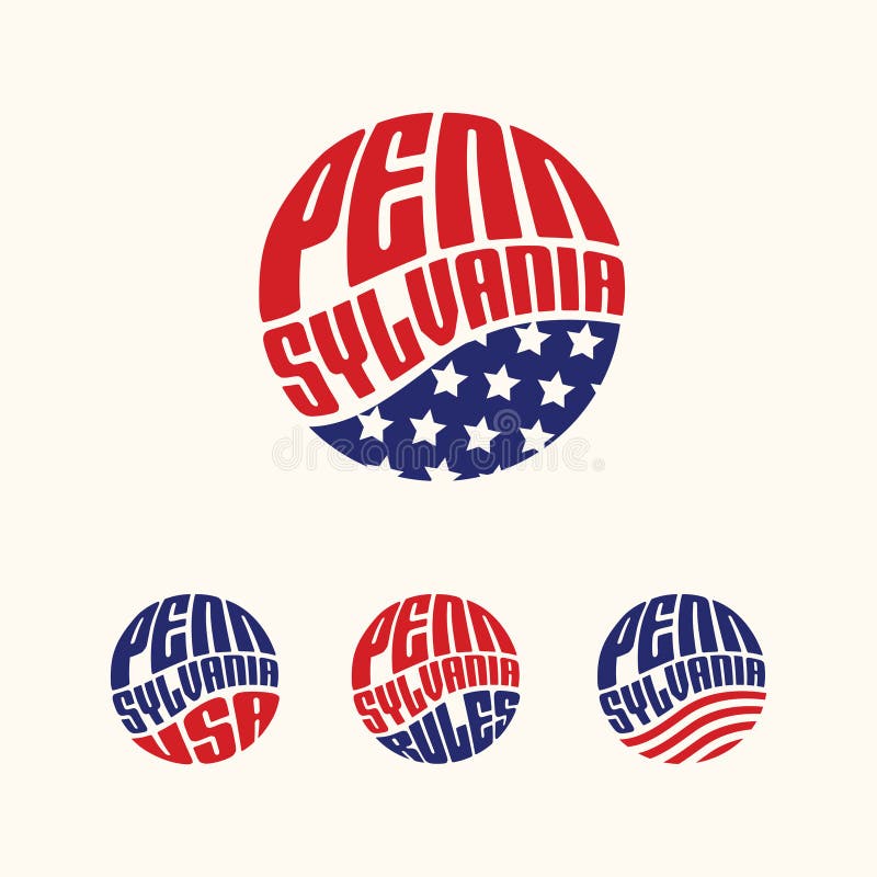 Pennsylvania USA Patriotic Sticker or Button Set Stock Vector ...