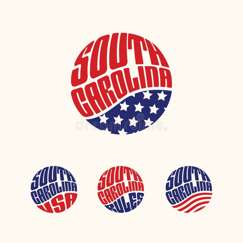 South Carolina USA Patriotic Sticker or Button Set Stock Vector ...