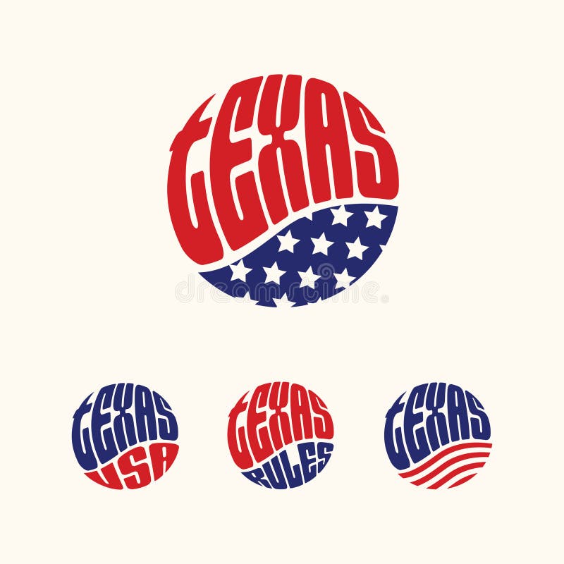 Texas USA Patriotic Sticker or Button Set Stock Vector - Illustration ...