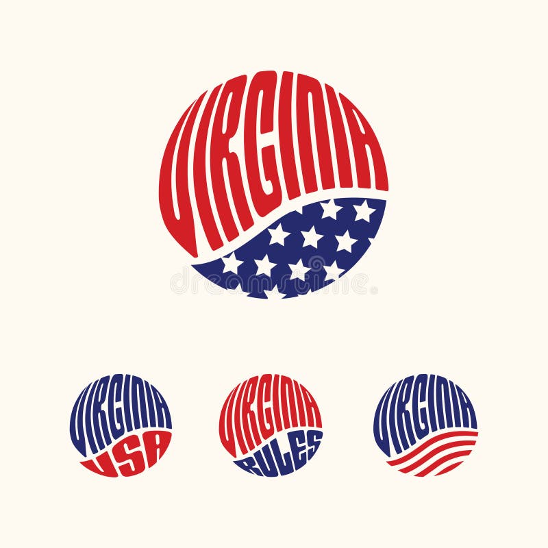 Virginia USA Patriotic Sticker or Button Set Stock Vector ...