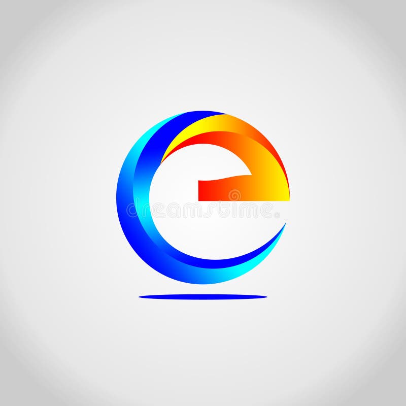 Creative Letter E Logo Design with Red and Blue Colors Stock Vector ...