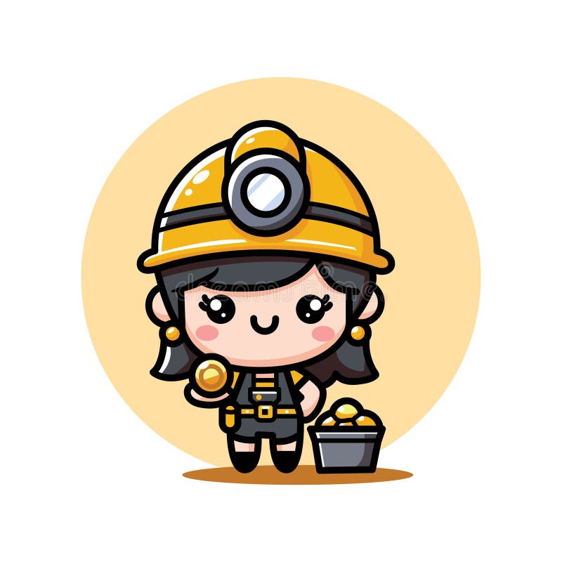 Cute Vector Design Illustration of Gold Miner Stock Vector ...