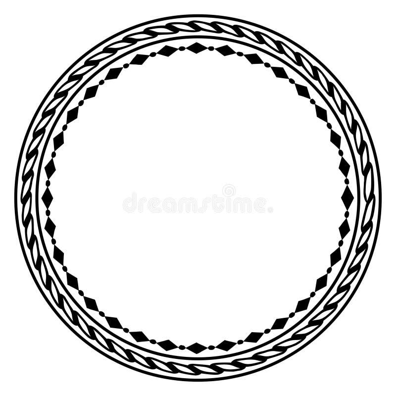 Decorative Vintage Openwork Circle Frame. Ornate Round Border on White ...