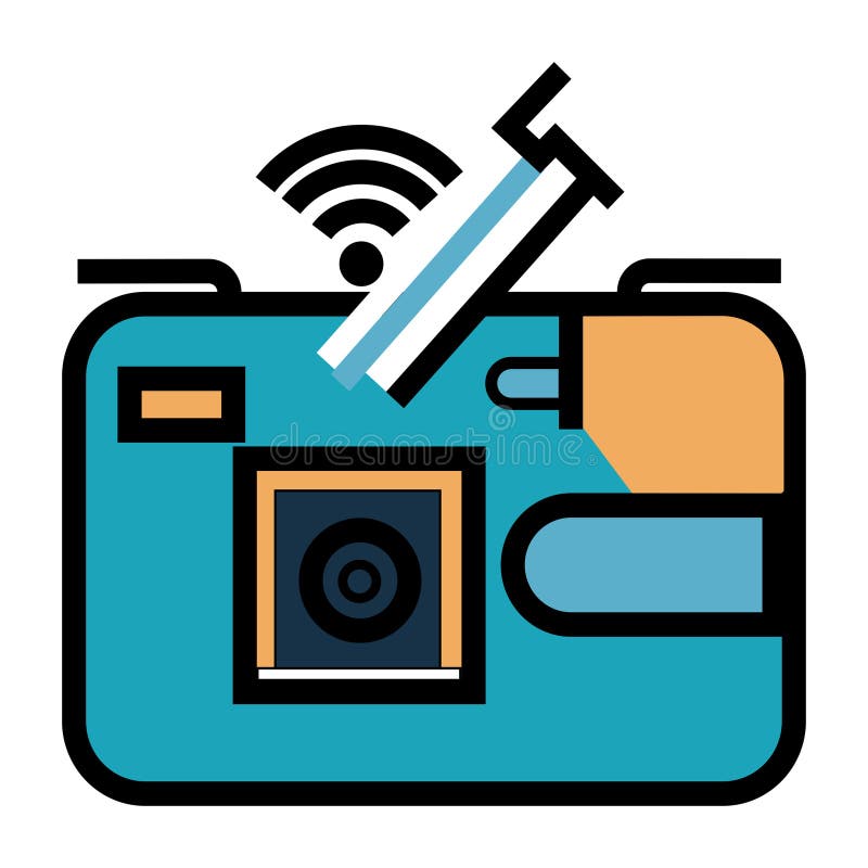 Modern Icon of a Small Camera or Portable Wifi with Unique Colors and ...