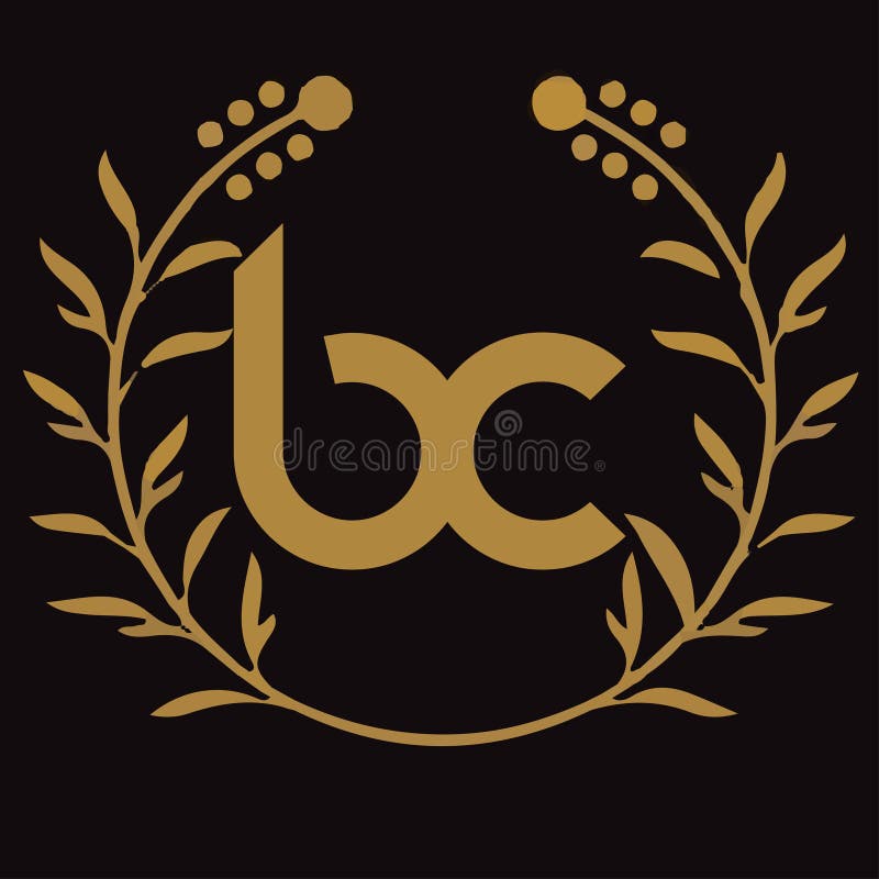 BC Letter Branding Logo Design with a Leaf Stock Vector - Illustration ...