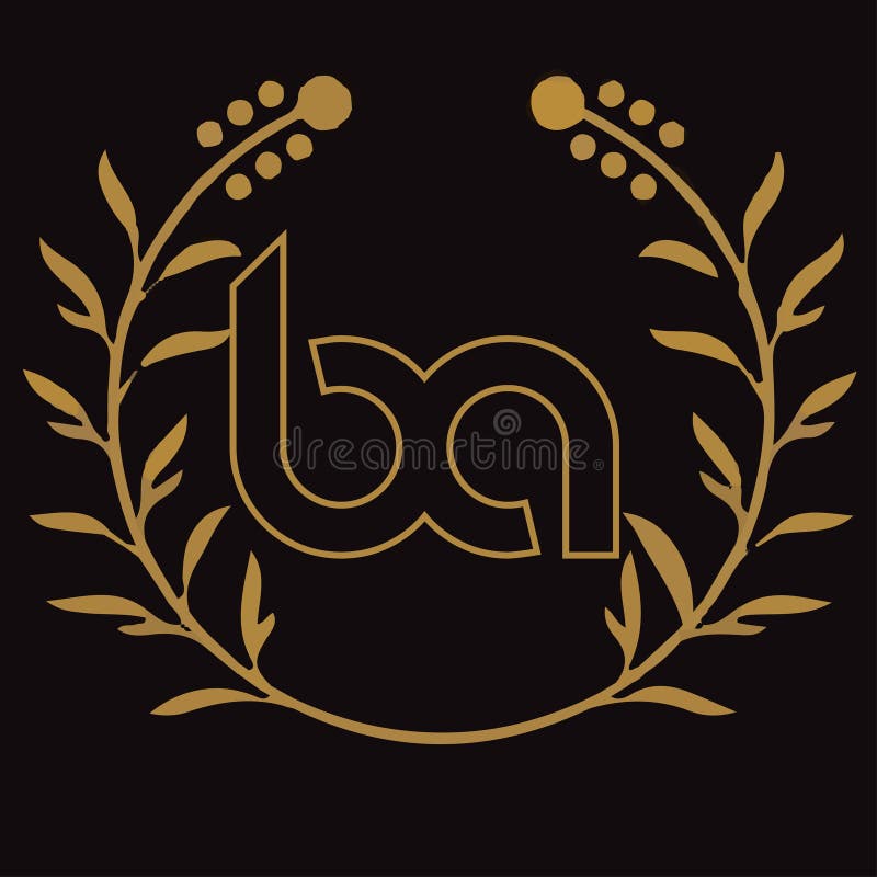 BA Letter Branding Logo Design with a Leaf.. Stock Vector ...