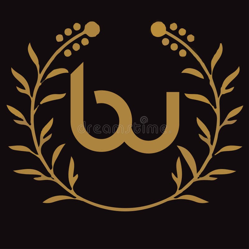 BU Letter Branding Logo Design with a Leaf Stock Vector - Illustration ...