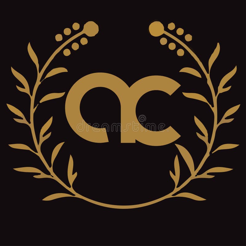AC Letter Branding Logo Design with a Leaf Stock Vector - Illustration ...