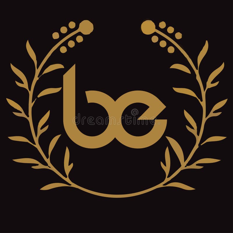 BE Letter Branding Logo Design with a Leaf.. Stock Vector ...