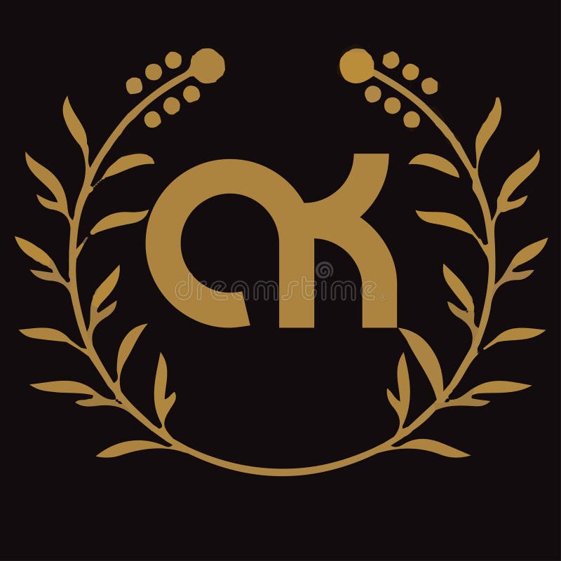 AK Letter Branding Logo Design with a Leaf Stock Vector - Illustration ...