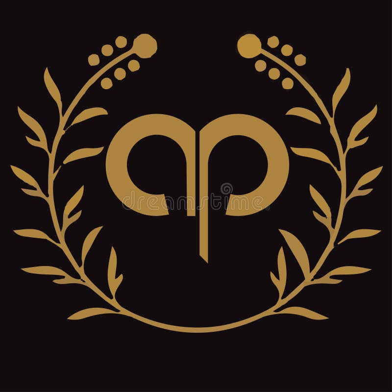 AP Letter Branding Logo Design with a Leaf.. Stock Vector ...