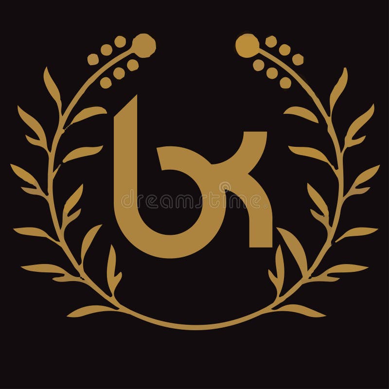 BK Letter Branding Logo Design with a Leaf Stock Vector - Illustration ...