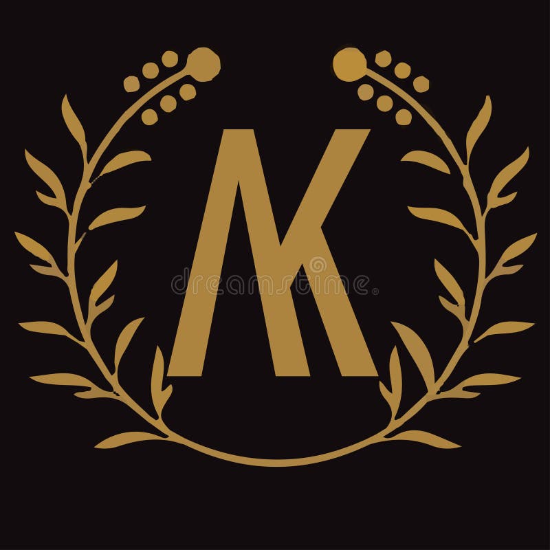 AK Letter Branding Logo Design with a Leaf Stock Vector - Illustration ...