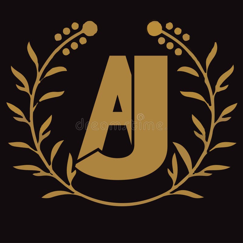 AJ Letter Branding Logo Design with a Leaf Stock Vector - Illustration ...