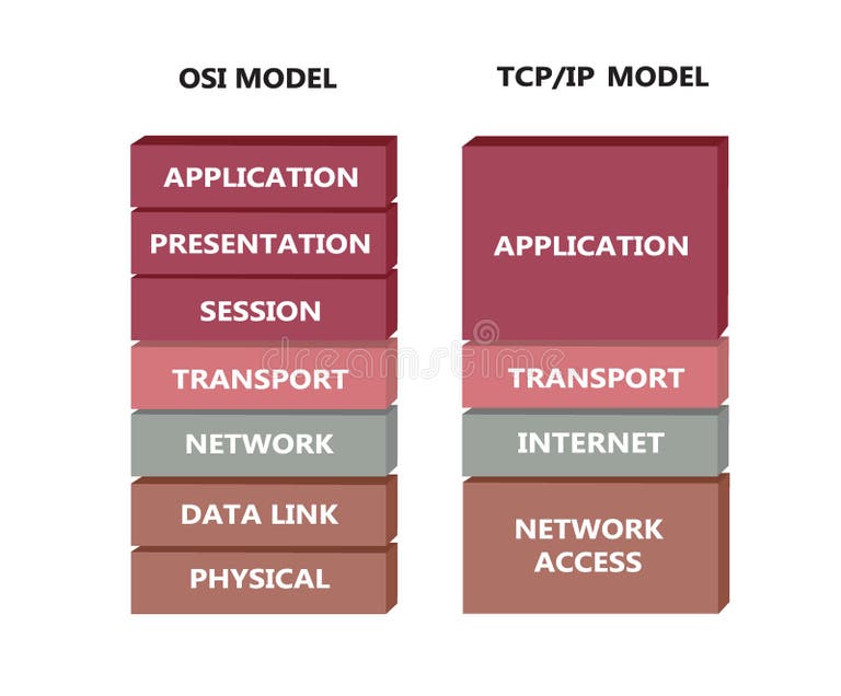 OSI and TCP model stock vector. Illustration of icon - 303040237
