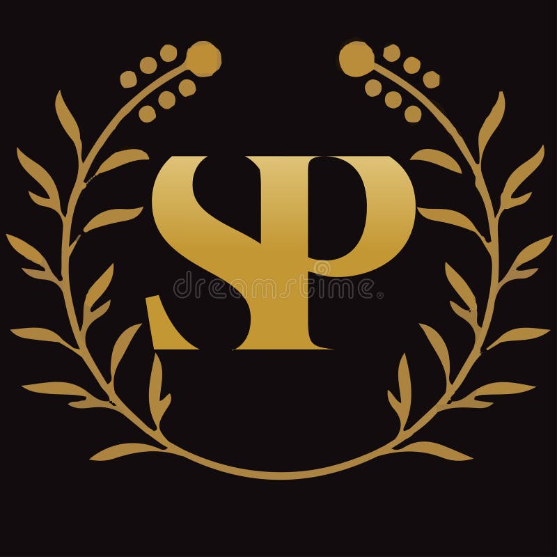 SP Letter Branding Logo Design with a Leaf Stock Vector - Illustration ...