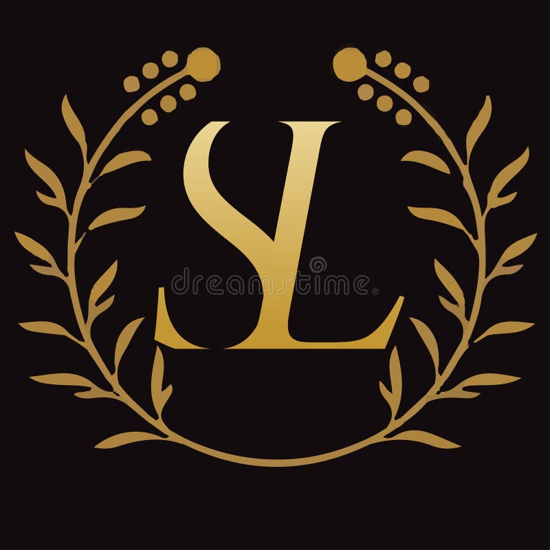 SL Letter Branding Logo Design with a Leaf Stock Vector - Illustration ...
