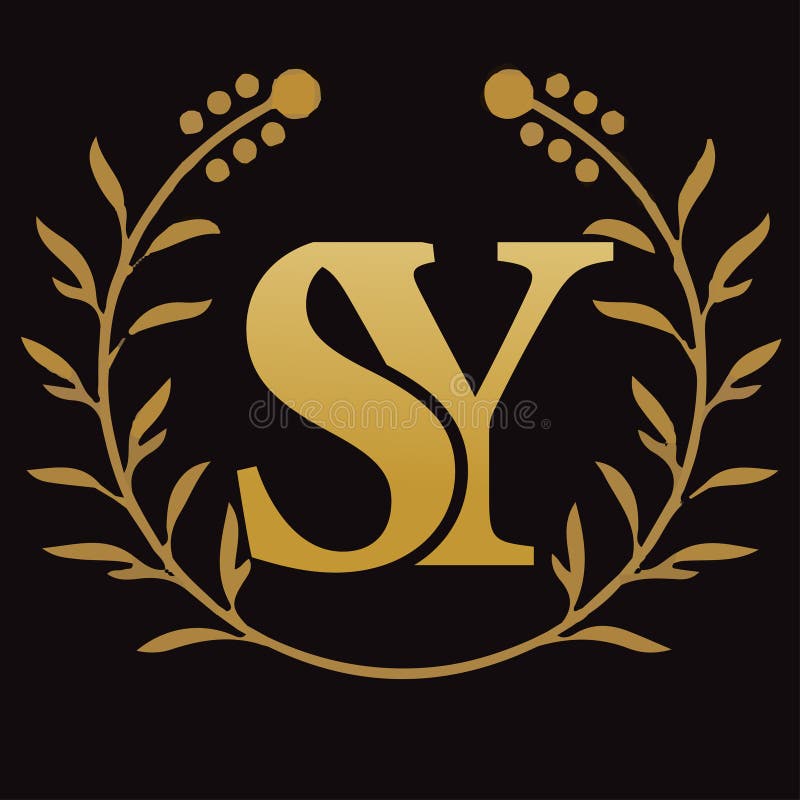 SY Letter Branding Logo Design with a Leaf.. Stock Vector ...