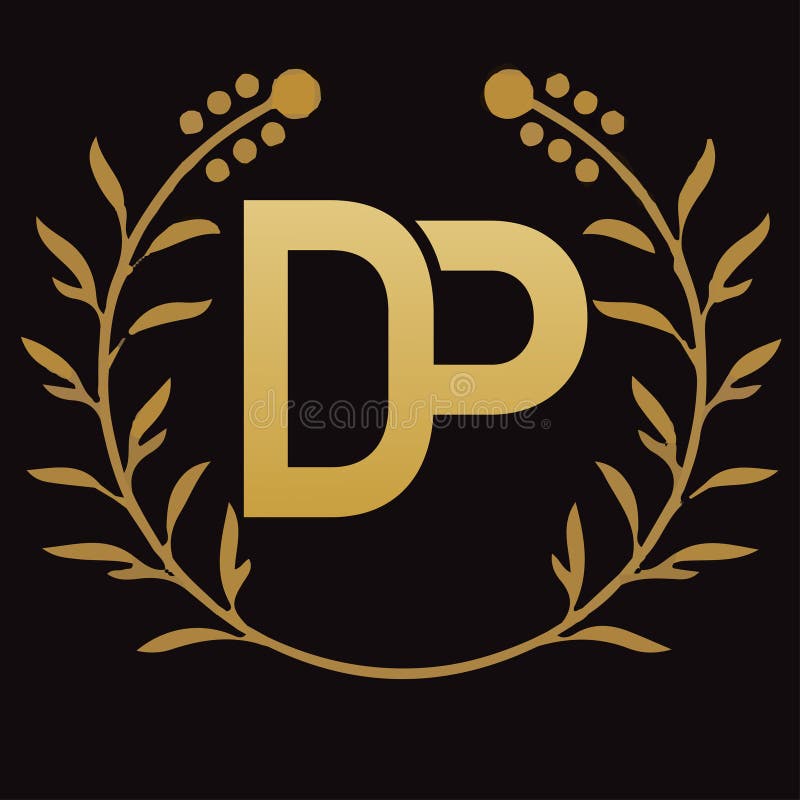 DP Letter Branding Logo Design with a Leaf.. Stock Vector ...