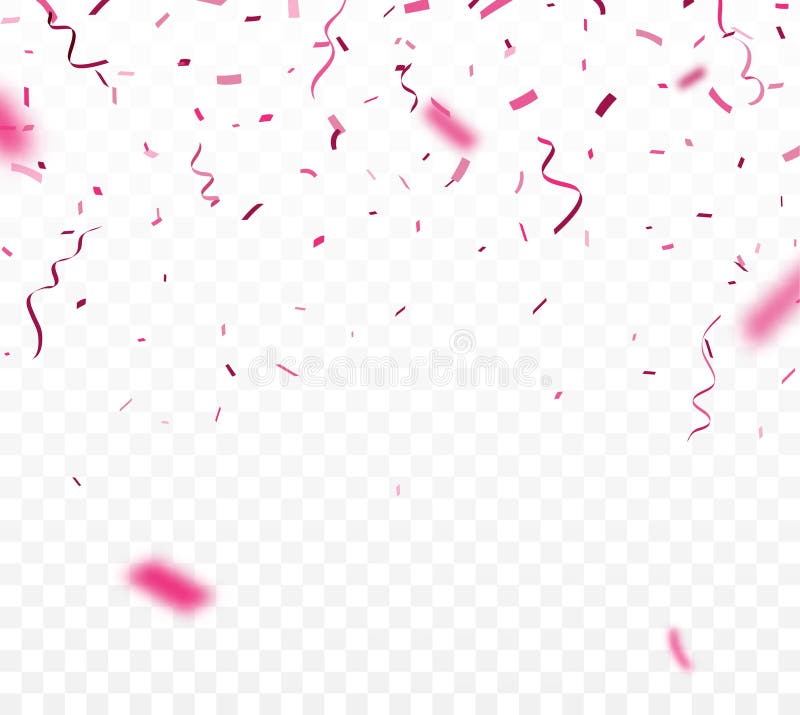 Pink Confetti, Celebrations Banner, Isolated on Transparent Background ...
