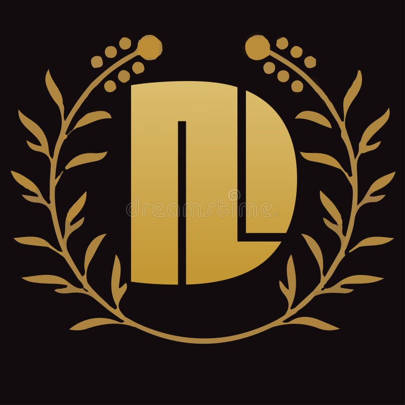 DL Letter Branding Logo Design with a Leaf Stock Vector - Illustration ...