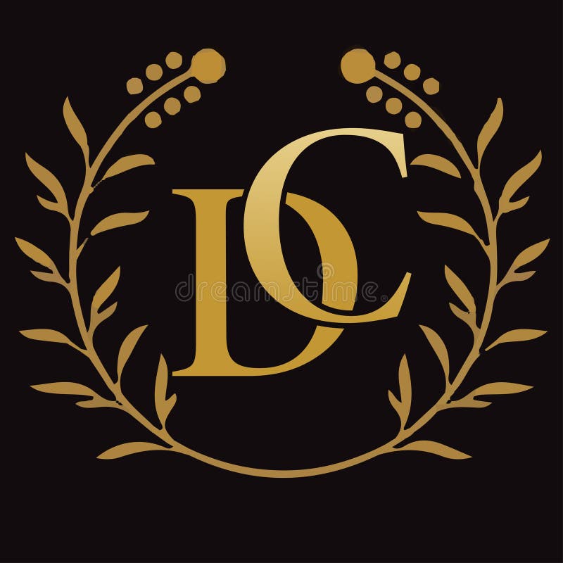 DC Letter Branding Logo Design with a Leaf.. Stock Vector ...