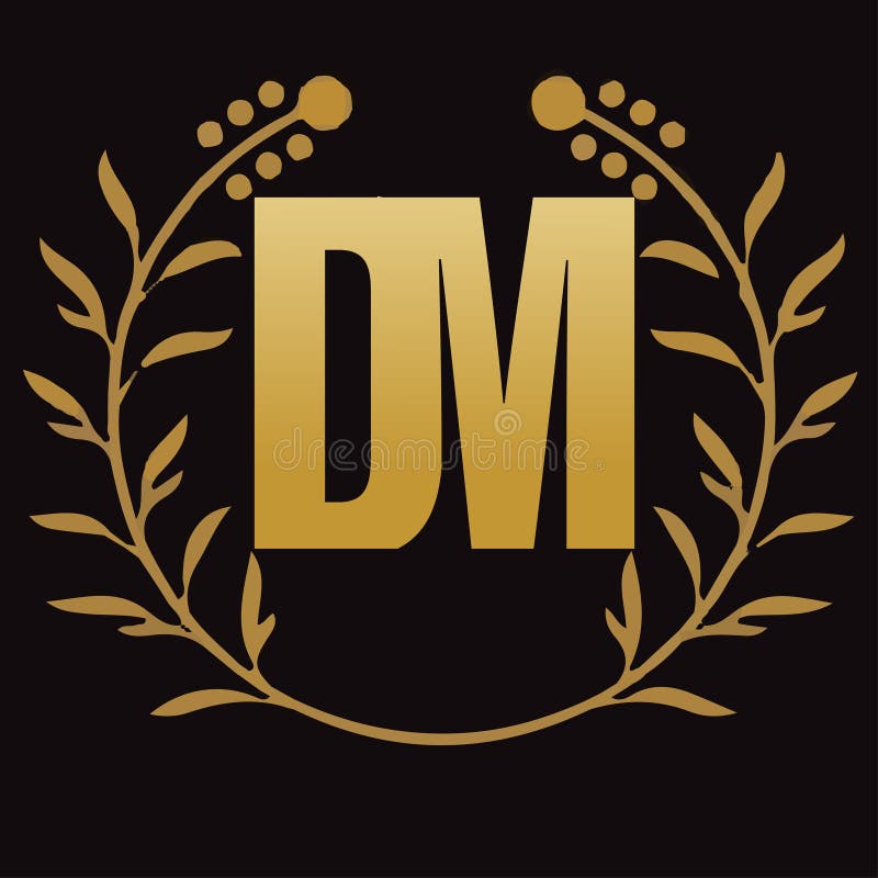 DM Letter Branding Logo Design with a Leaf.. Stock Vector ...