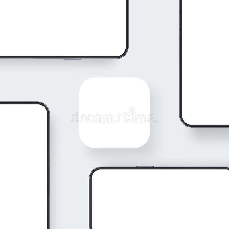 Phone Screens with Blank App Icon for Application Designs Showcase ...