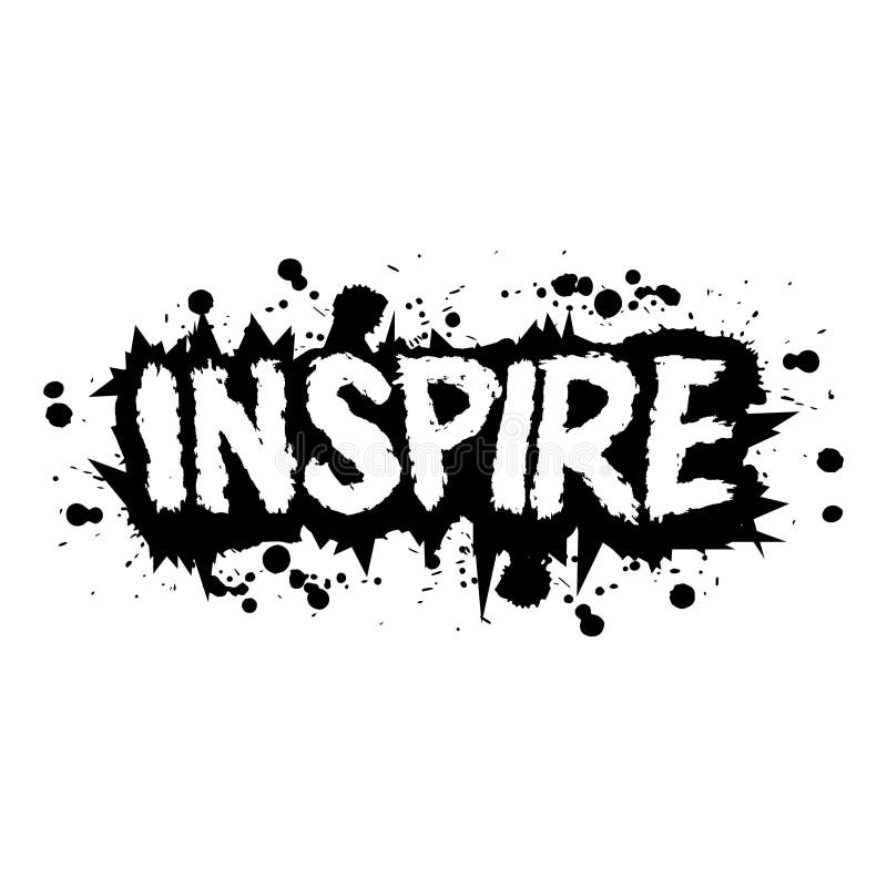 Inspire Lettering. Inscription in Grunge Style Stock Illustration ...