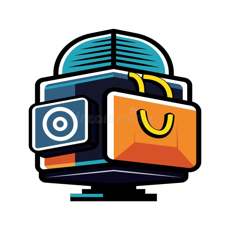 Online Shop Icon with Modern Minimalist Design and Colors. Stock Vector ...