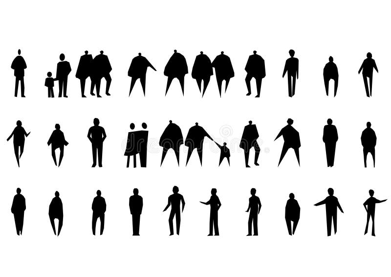 Silhouette People Man Woman Vector Illustration. Isolated Graphic ...