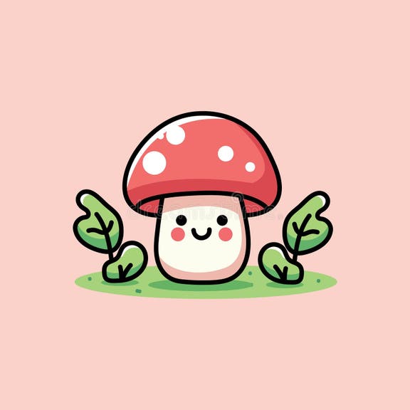 Mushroom Cute Vector Design Illustration Stock Vector - Illustration of ...