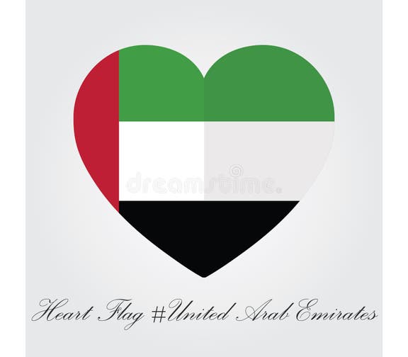 Heartfelt Patriotism: Perfect Heart-shaped UEA Flag Vector Stock Vector ...