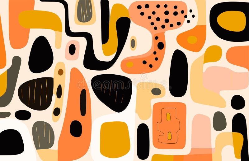 Abstract Pattern Full of Bright Colors and Geometric Shapes, Irregular ...