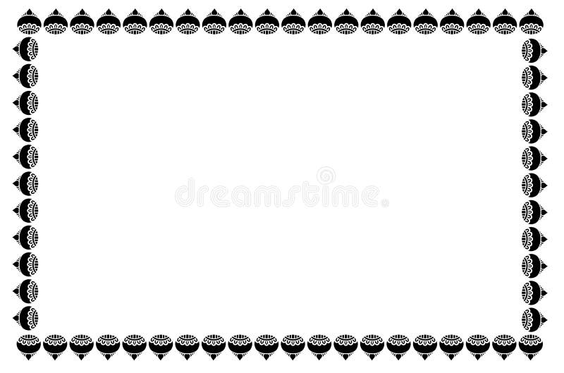 Rectangle Border Frame Design Concept of Rangoli Pattern Isolated on ...